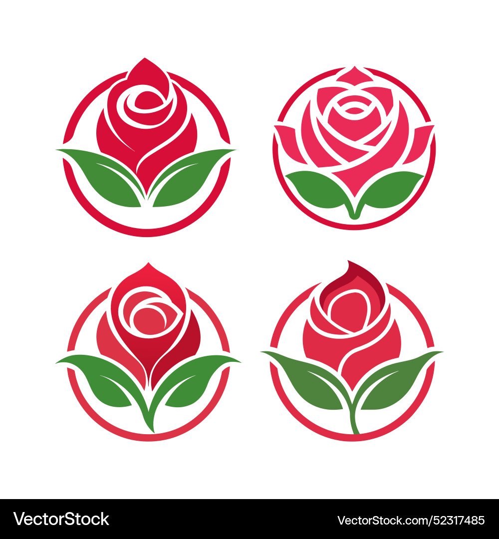 Red-rose-logo Royalty Free Vector Image - VectorStock