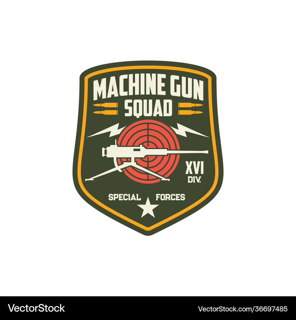 Special forces machine gun squid with aim Vector Image