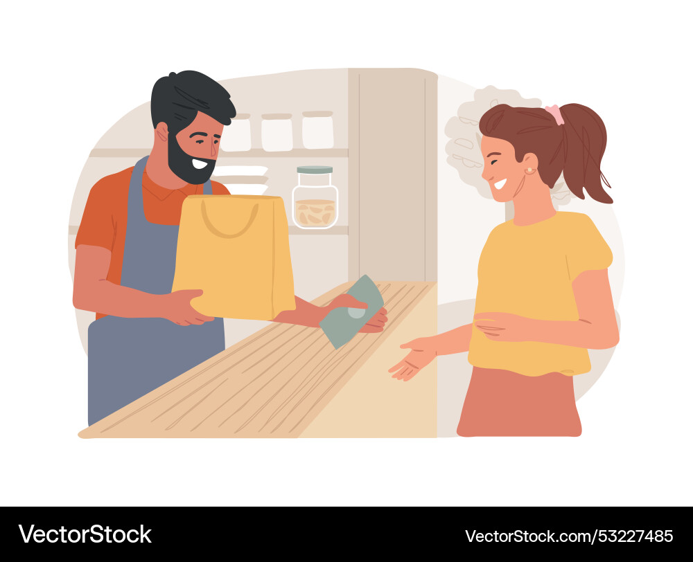 Take away food isolated cartoon Royalty Free Vector Image