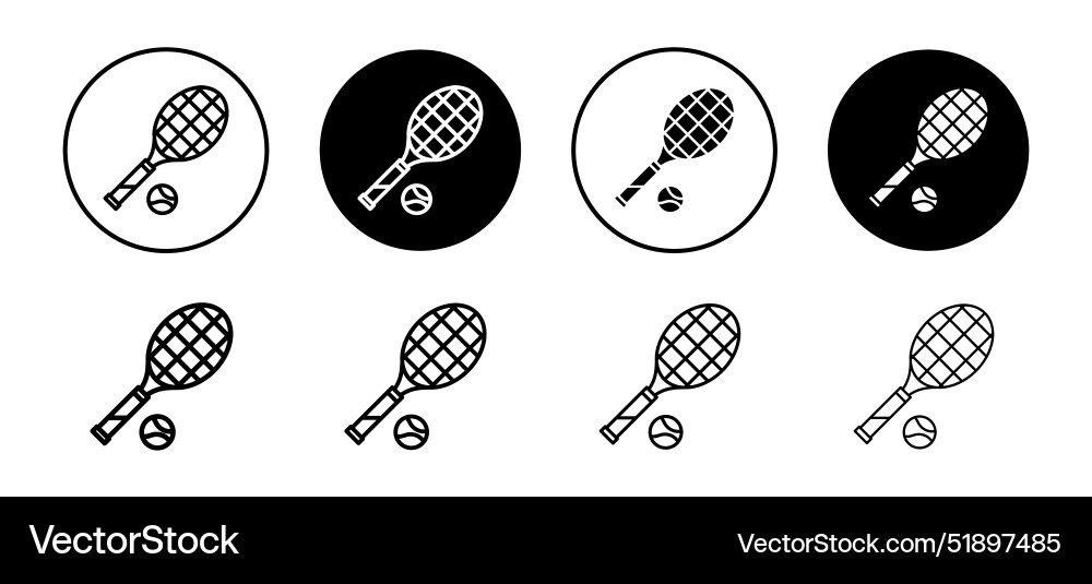 Tennis icon set collection for web Royalty Free Vector Image
