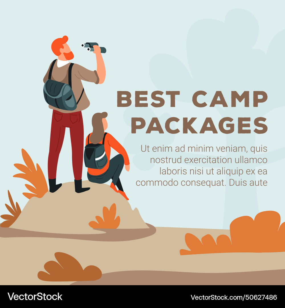 Best camp packages Royalty Free Vector Image - VectorStock