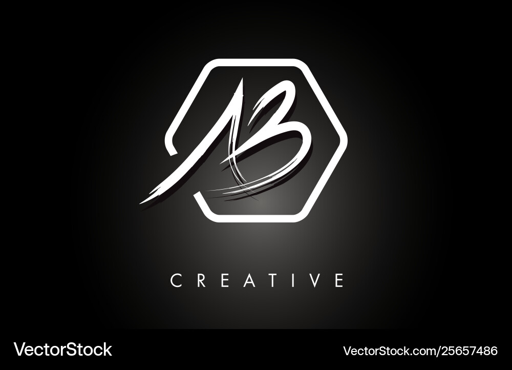 Brushed Letter Logo - AB Brand Royalty Free Vector Image