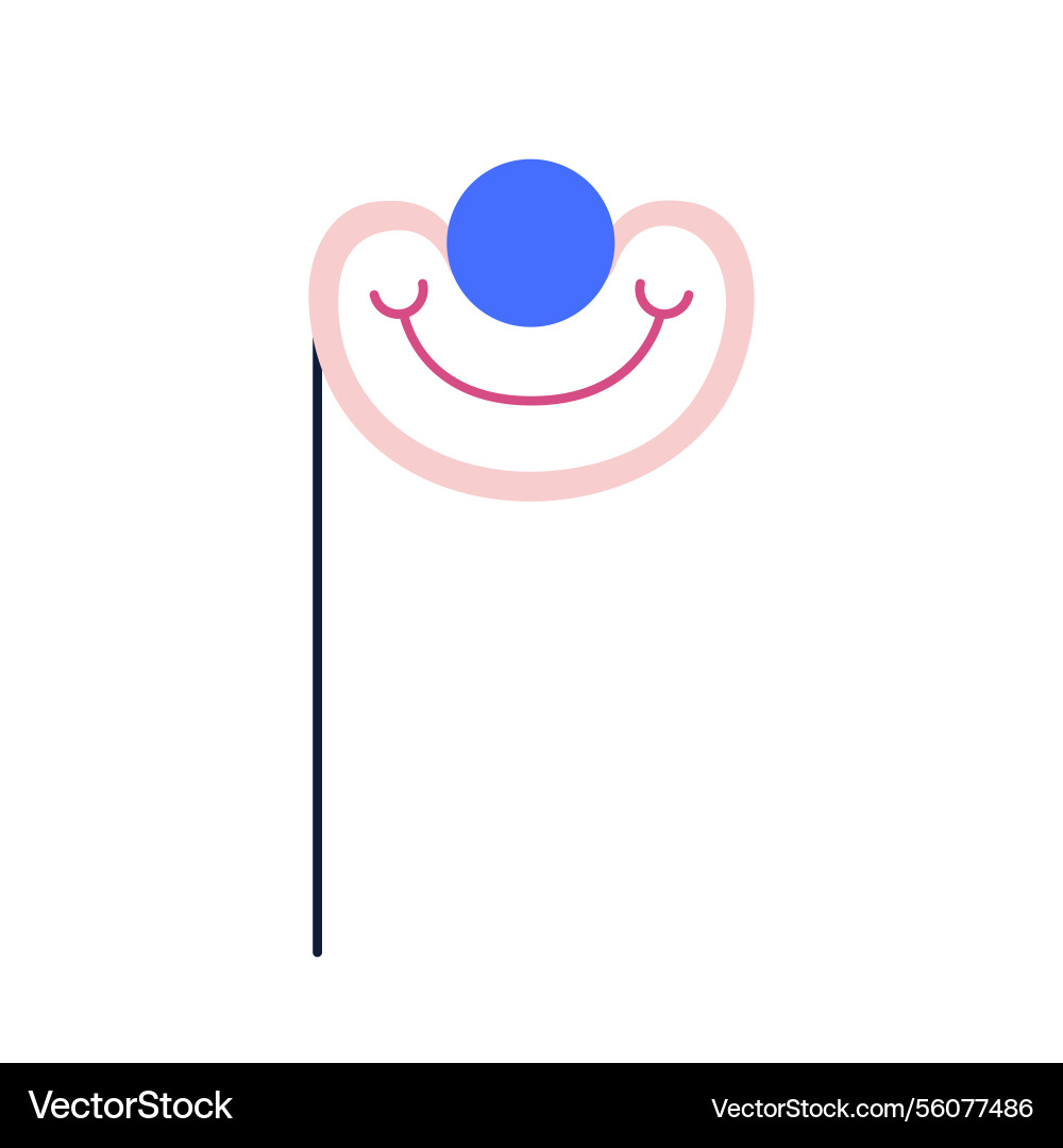 Clown mask on stick festive costume accessory Vector Image