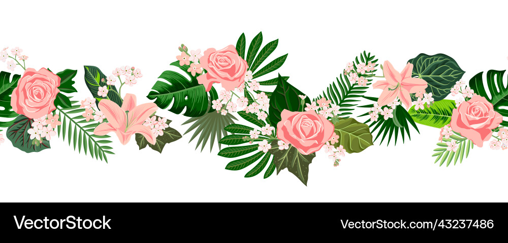 Drawing tropical garland Royalty Free Vector Image