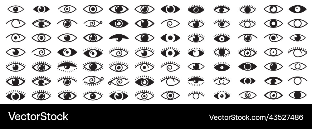 Eye icon set simple pictogram pack Royalty Free Vector Image