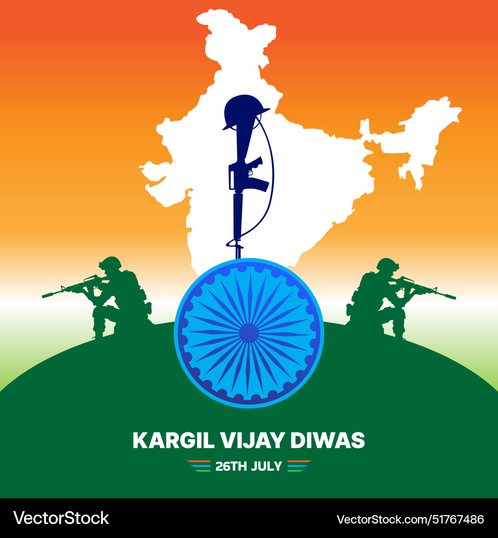 Kargil vijay diwas celebration concept banner Vector Image