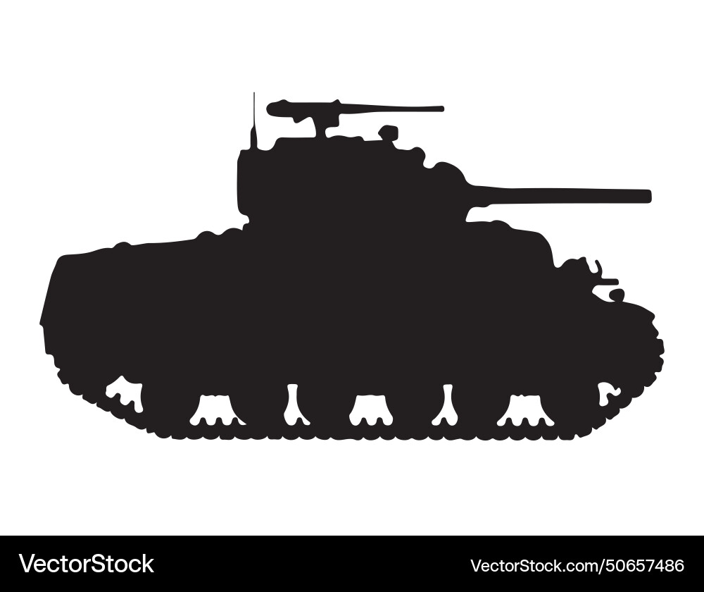 Military tank silhouette art Royalty Free Vector Image