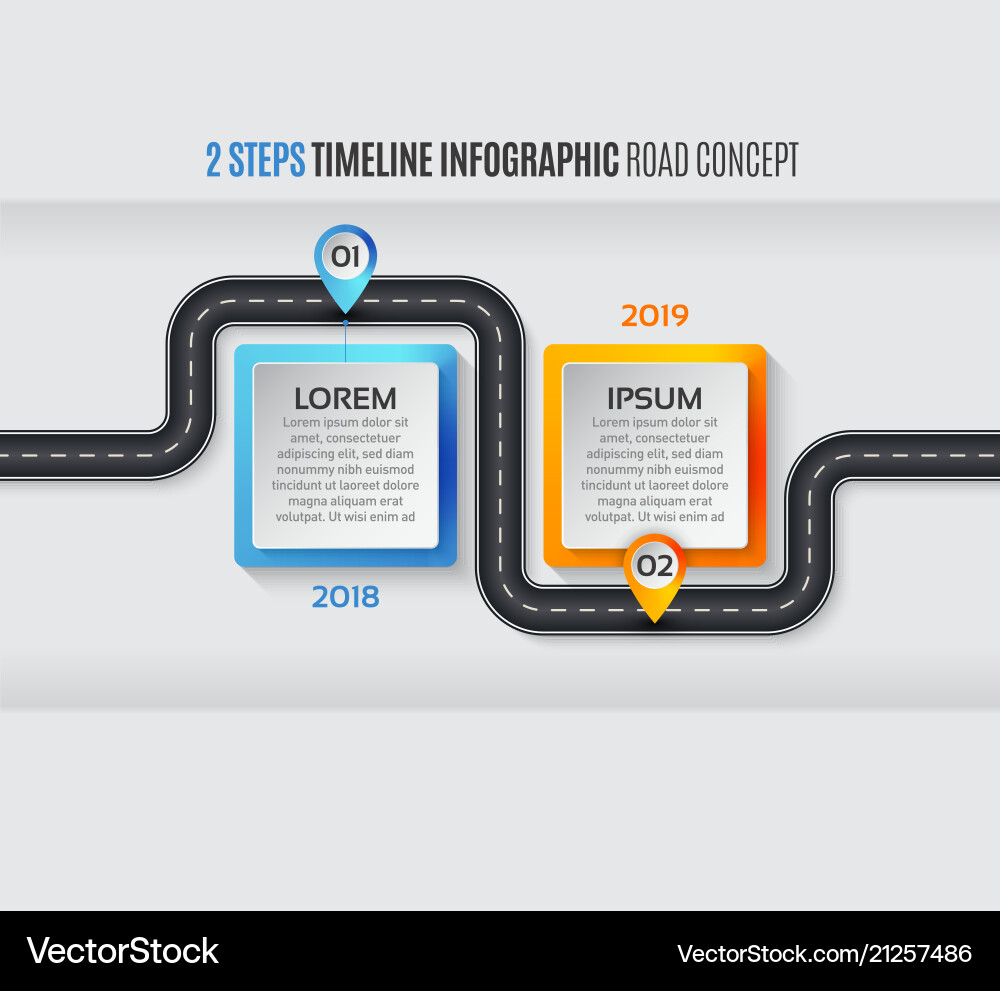 Navigation map infographic 2 steps timeline Vector Image