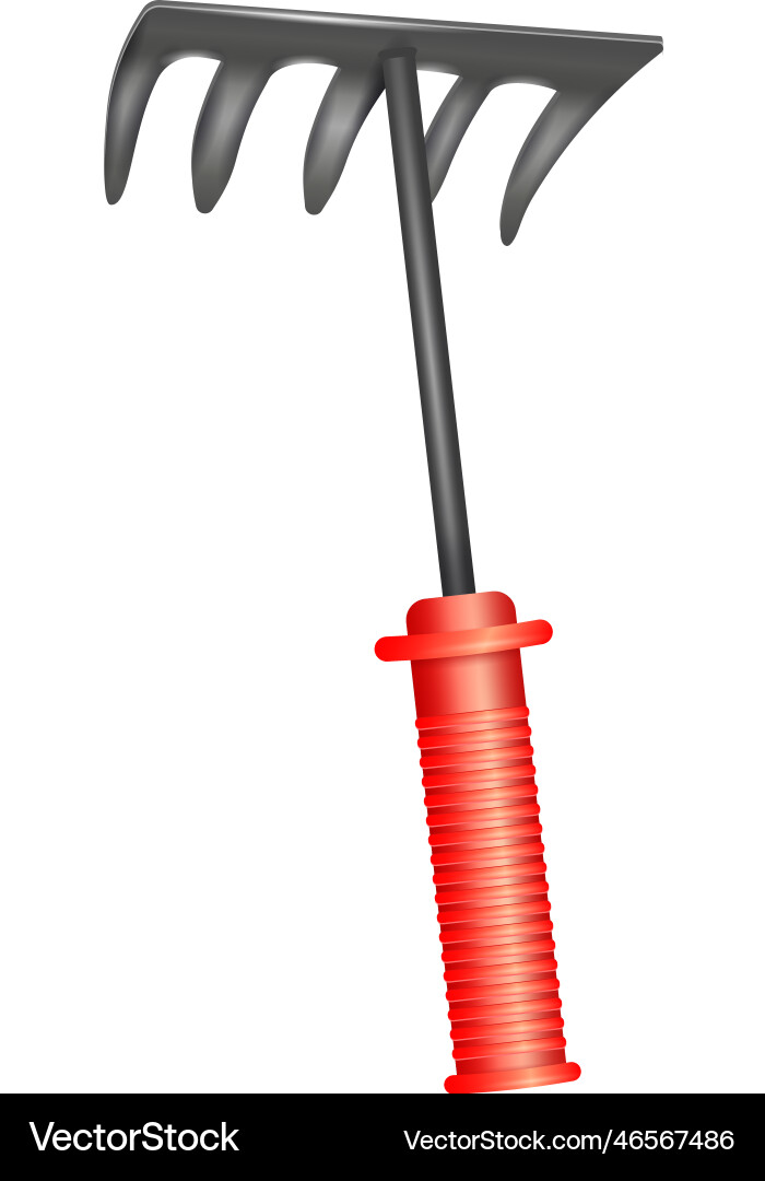 Realistic garden rake Royalty Free Vector Image