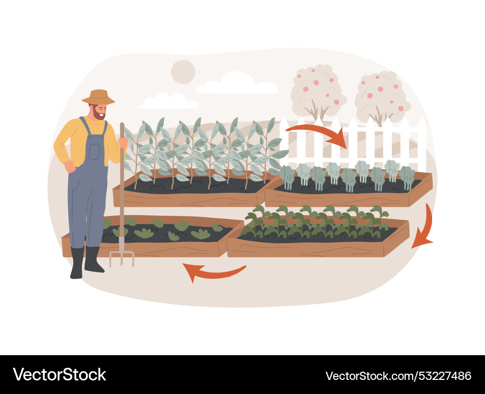 Rotating crops isolated cartoon Royalty Free Vector Image