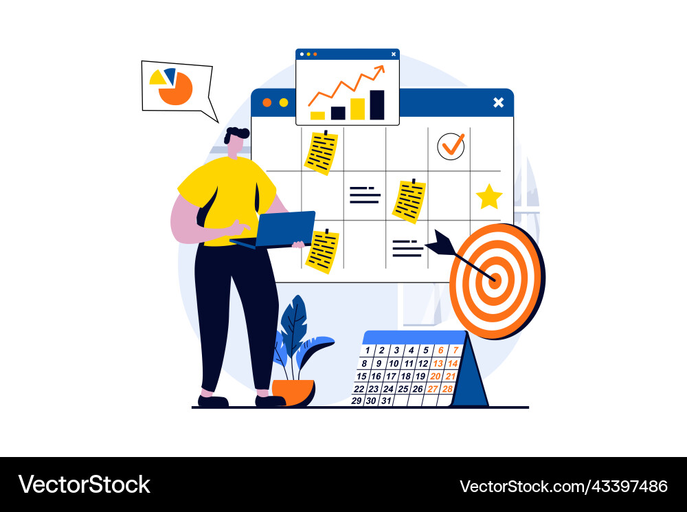 Strategic planning concept with people scene Vector Image