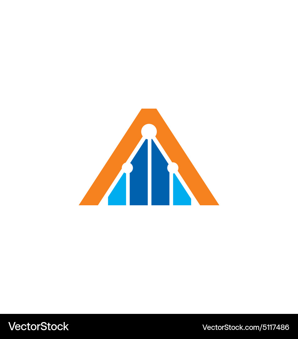 Triangle construction line logo Royalty Free Vector Image