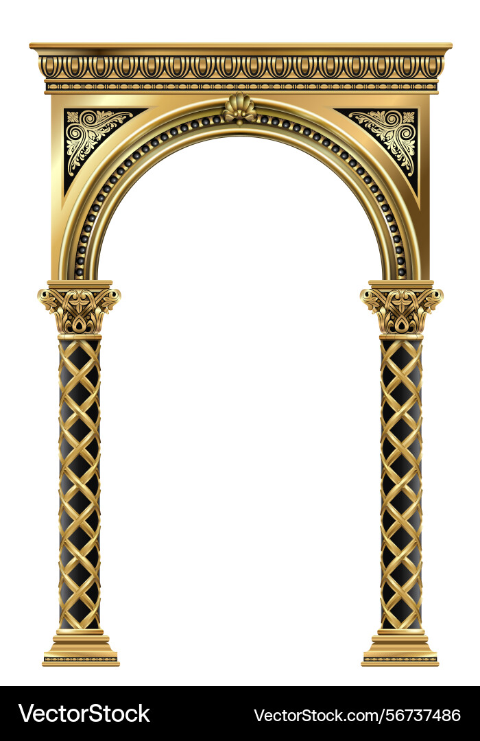 Triumphal arch golden classic rococo baroque Vector Image