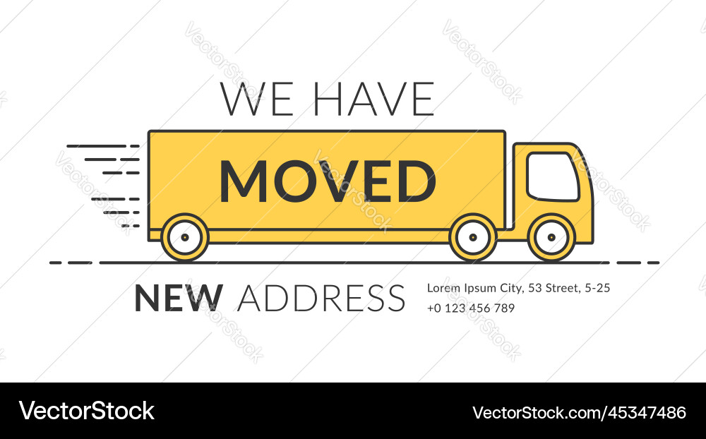 We have moved Royalty Free Vector Image - VectorStock