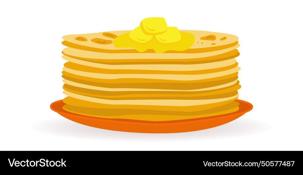 A plate of pancakes Royalty Free Vector Image - VectorStock