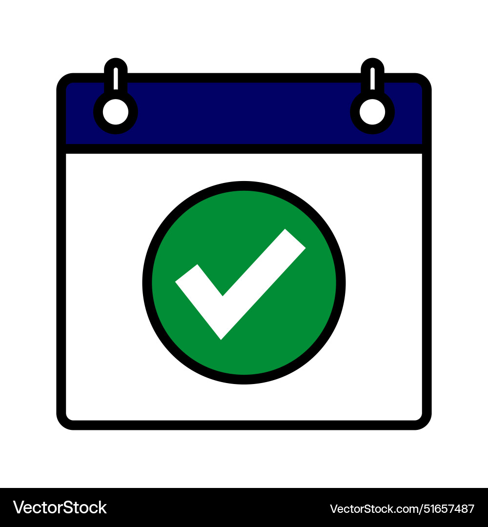 Calendar with checkmark icon Royalty Free Vector Image