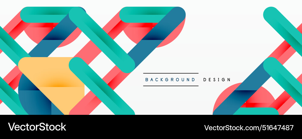 Colorful lines with shadows geometric background Vector Image