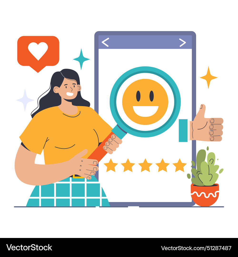 Customer experience delight flat Royalty Free Vector Image