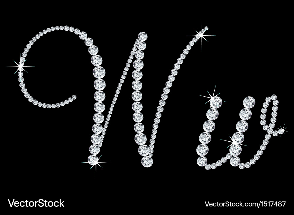 Diamond alphabetic letters of w Royalty Free Vector Image
