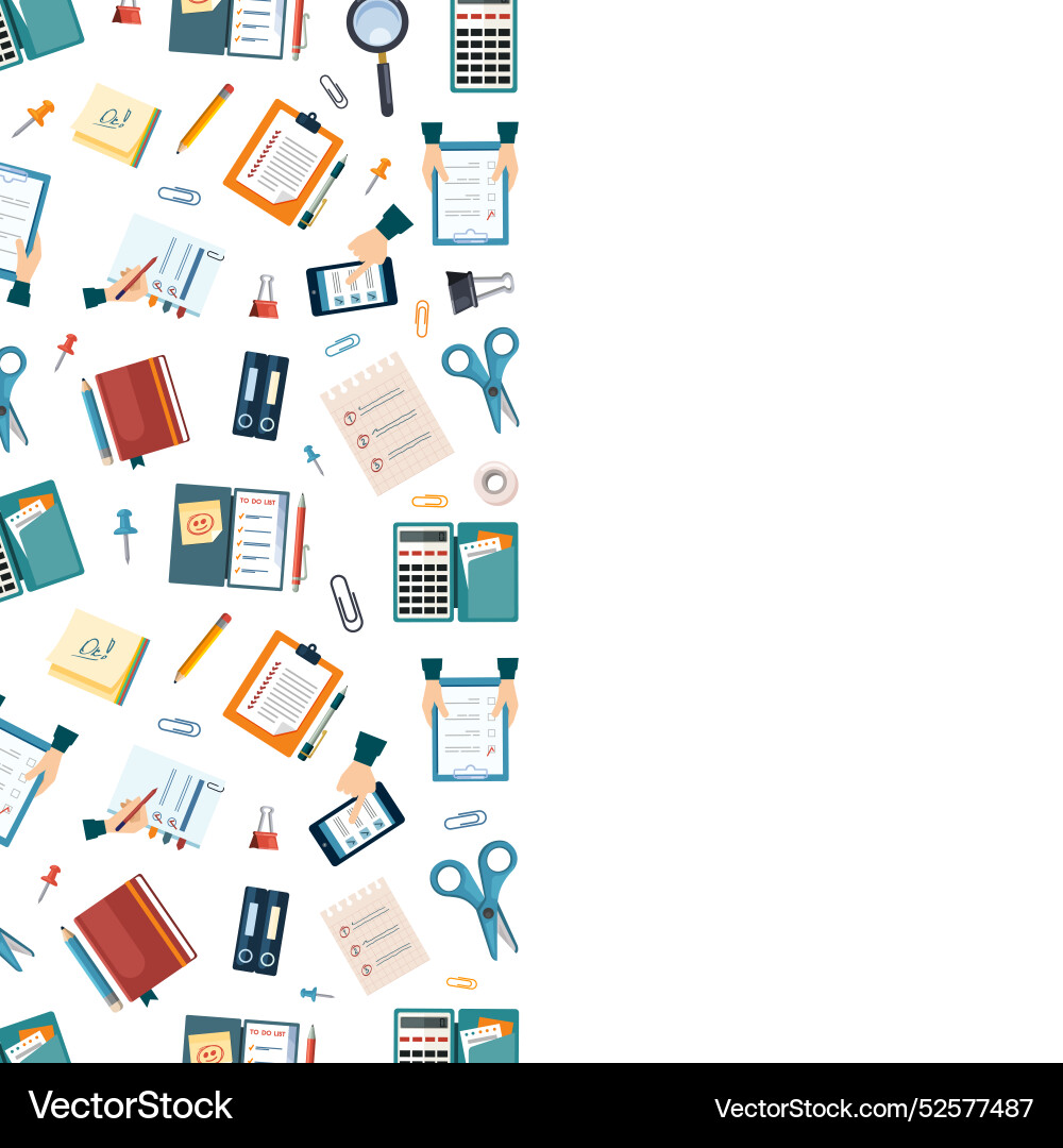 Office stationery background work Royalty Free Vector Image