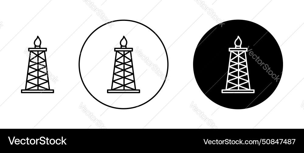 Shale gas rig icon set natural extraction Vector Image