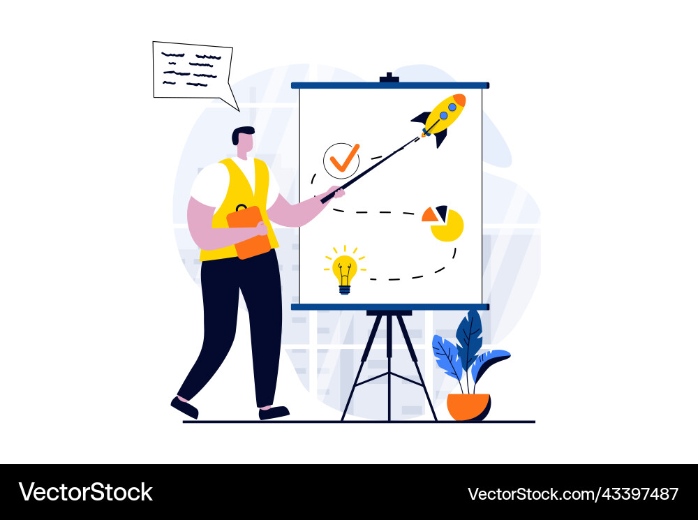 Strategic planning concept with people scene Vector Image