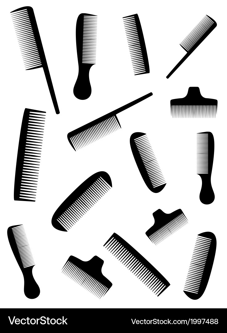 Background with many black comb Royalty Free Vector Image