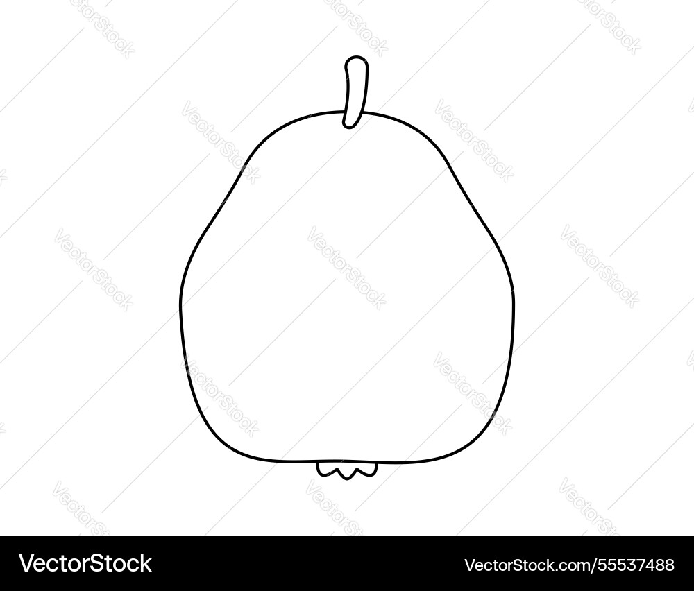 Guava outline for coloring book template Vector Image