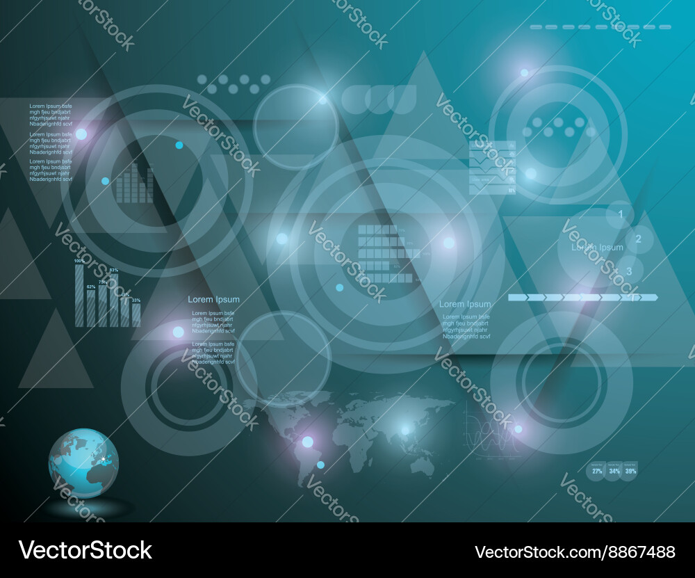 Interactive dark blue panel Royalty Free Vector Image