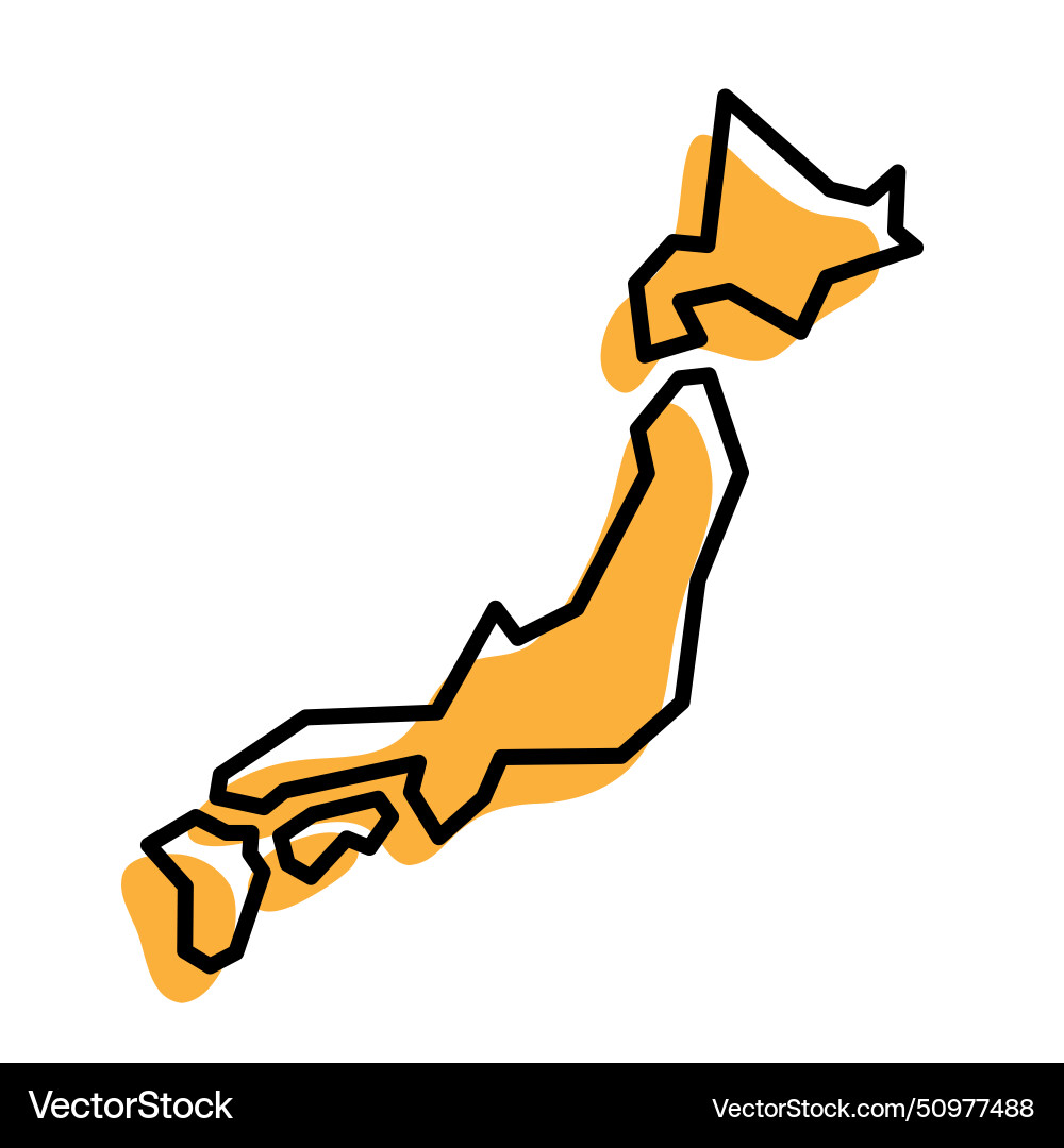 Japan simplified map Royalty Free Vector Image