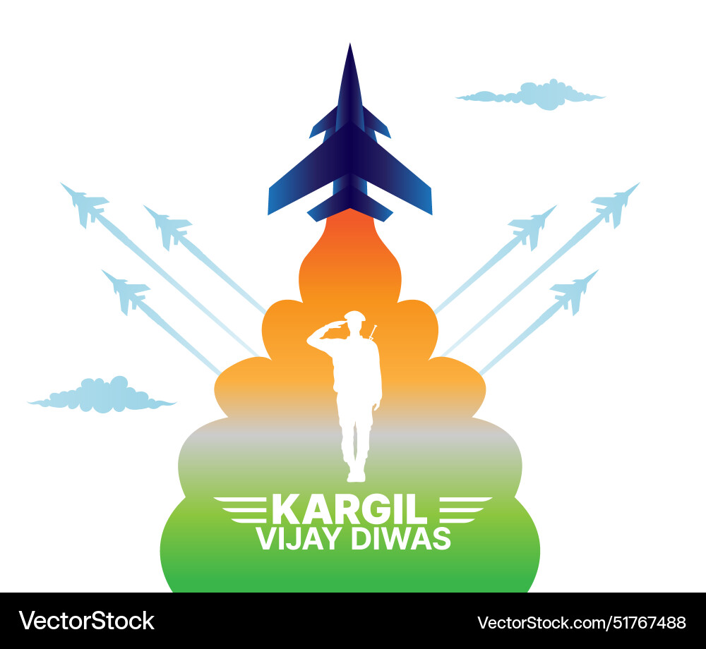 Kargil vijay diwas celebration concept banner Vector Image