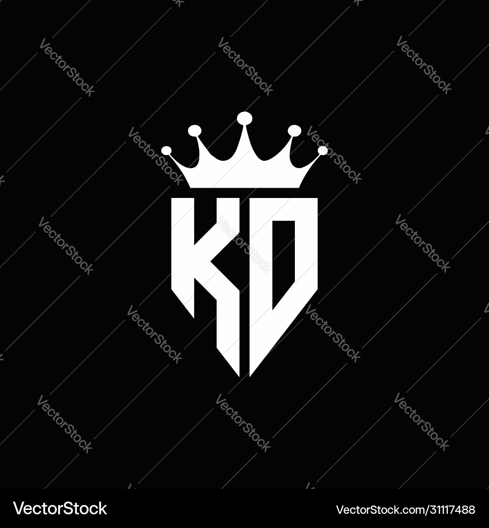 Kd logo monogram emblem style with crown shape Vector Image
