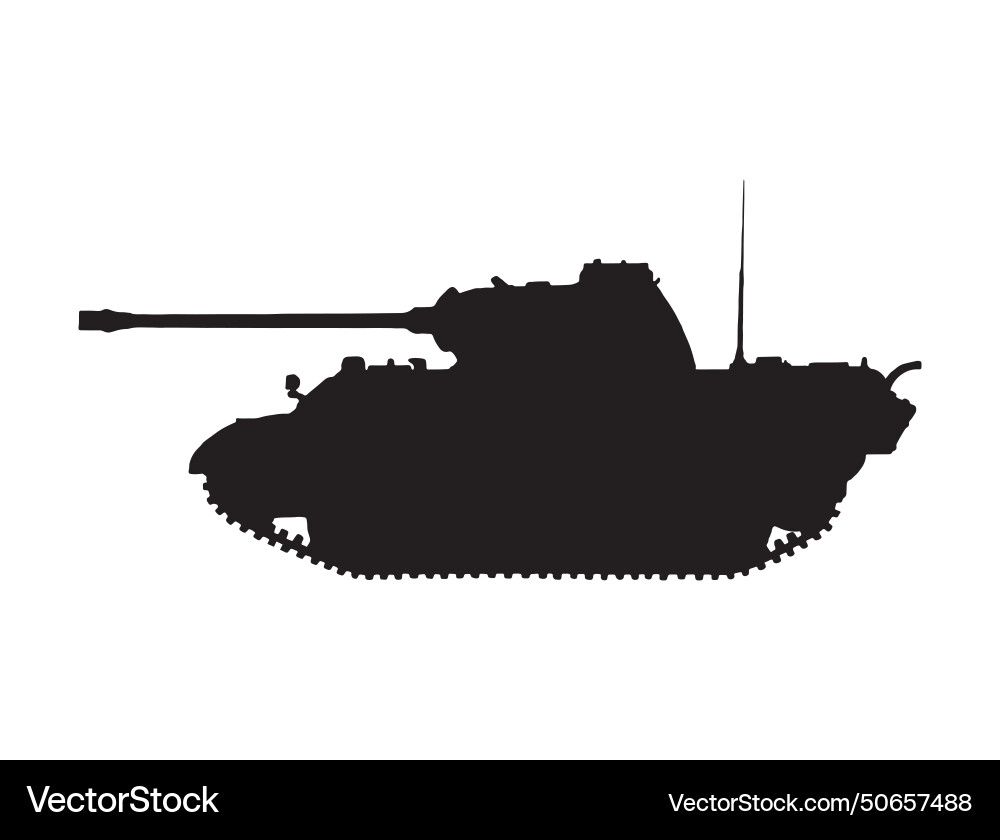 Military tank silhouette art Royalty Free Vector Image