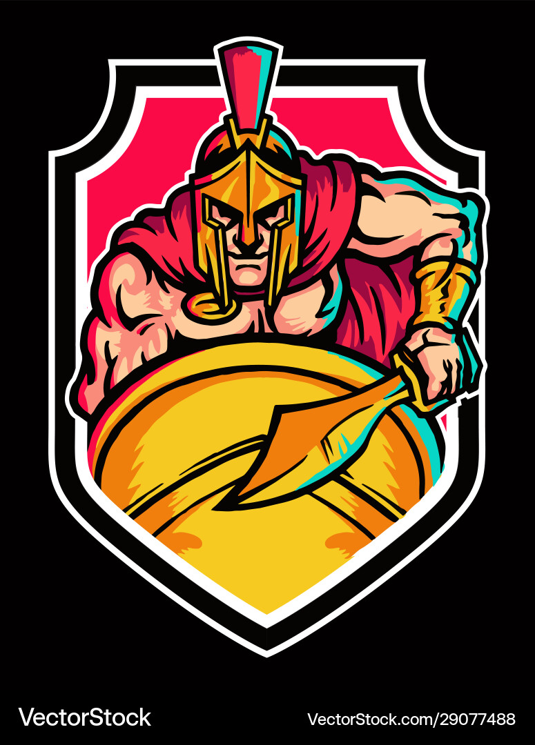 Sparta warrior mascot logo Royalty Free Vector Image