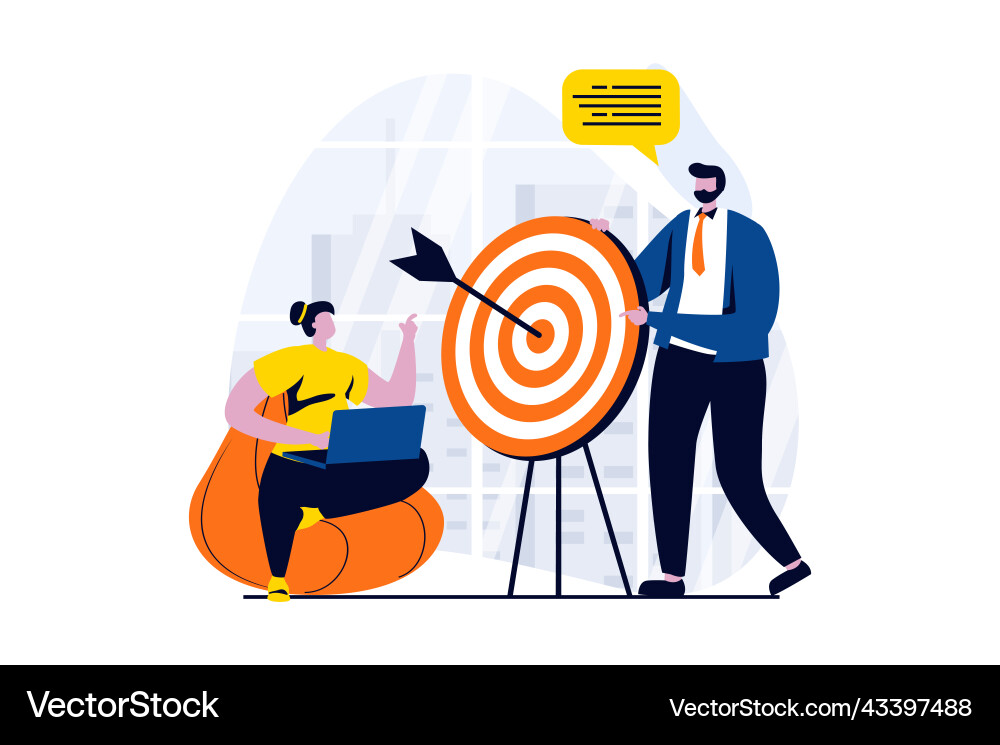 Strategic planning concept with people scene Vector Image