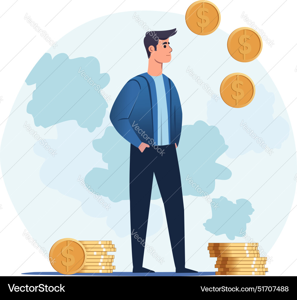 Successful man flat Royalty Free Vector Image - VectorStock