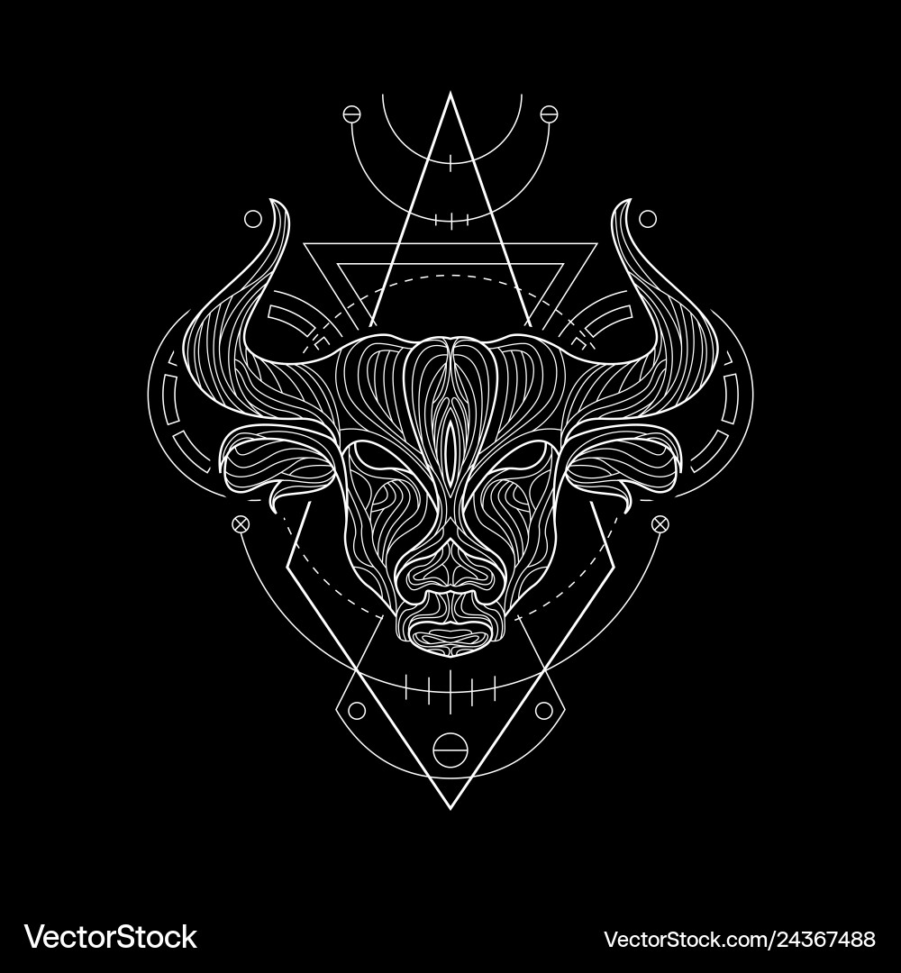 Taurus Zodiac Geometry Royalty Free Vector Image