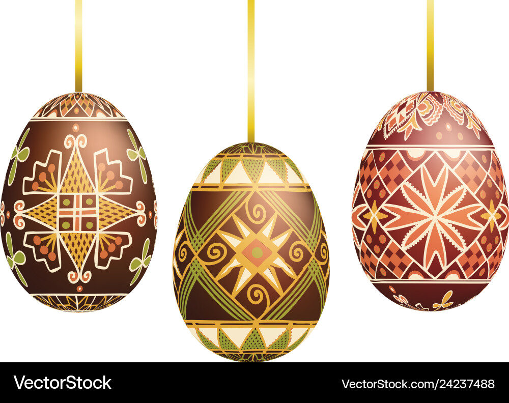 Ukrainian Pysanky Easter Eggs Royalty Free Vector Image
