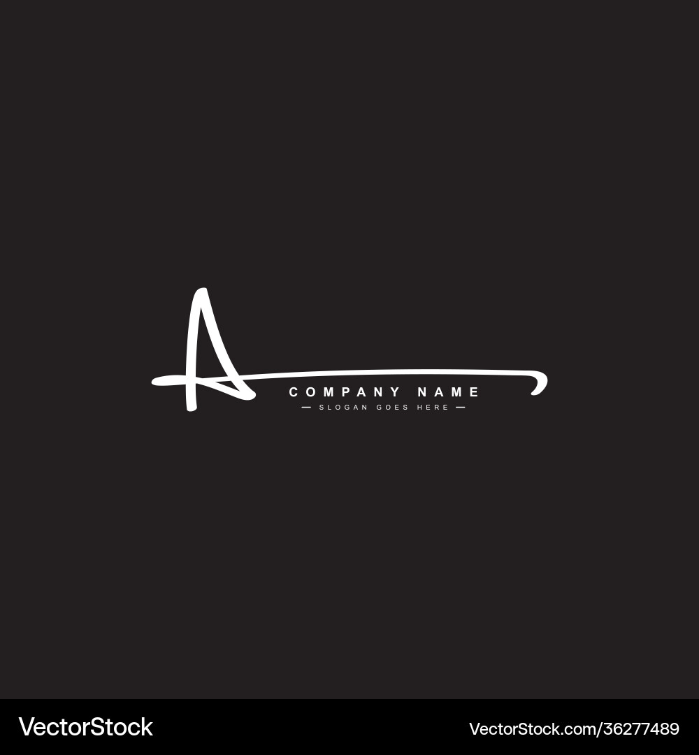 A letter signature logo - handwritten Royalty Free Vector