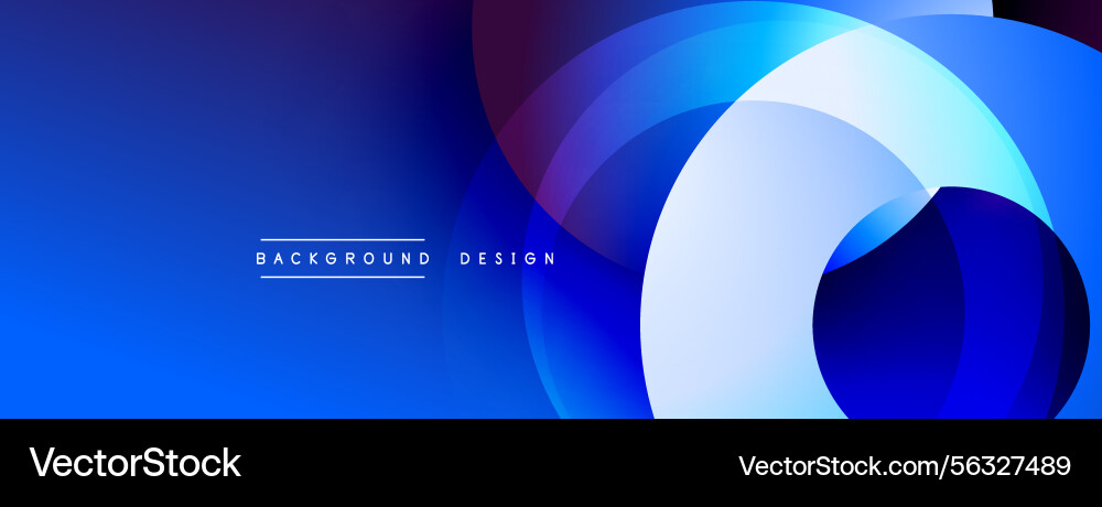Abstract blue design features overlapping circles Vector Image