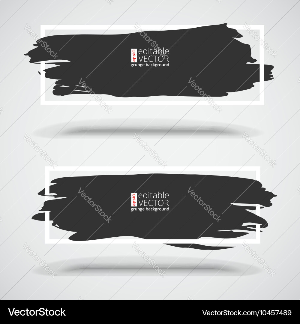 Black grunge banners on white background Vector Image