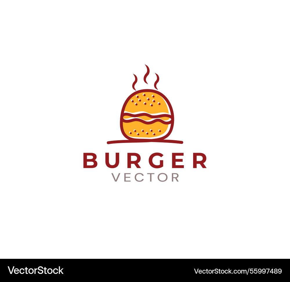 Burger shop logo Royalty Free Vector Image - VectorStock
