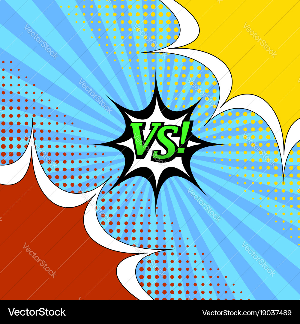Comic book versus template Royalty Free Vector Image