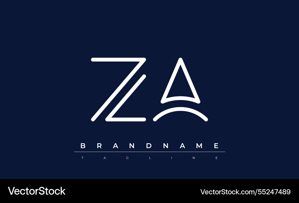 Creative za letter initial logo image Royalty Free Vector