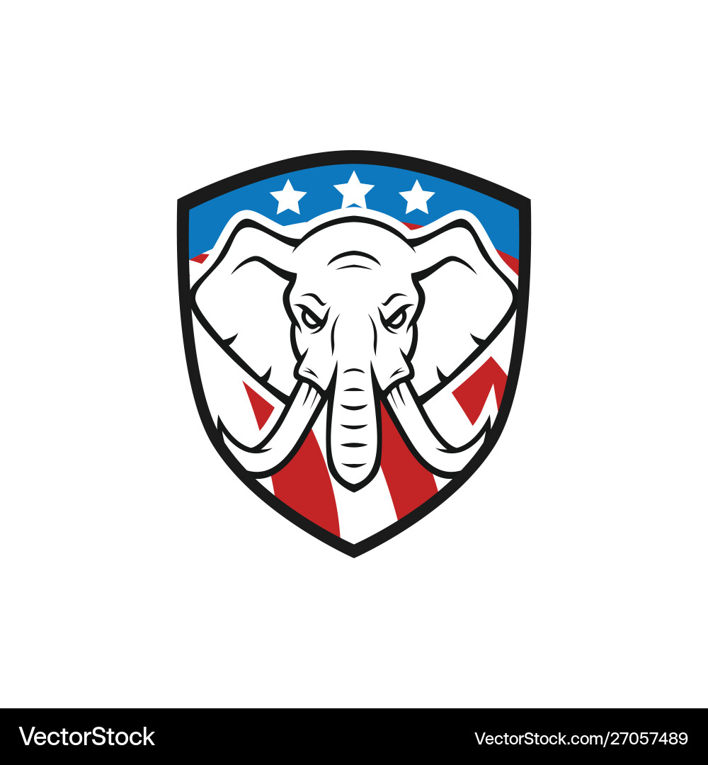 Elephant Mascot Head Emblem Royalty Free Vector Image