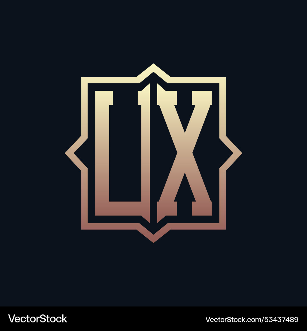 Luxury initial ux monogram logo design elegant Vector Image