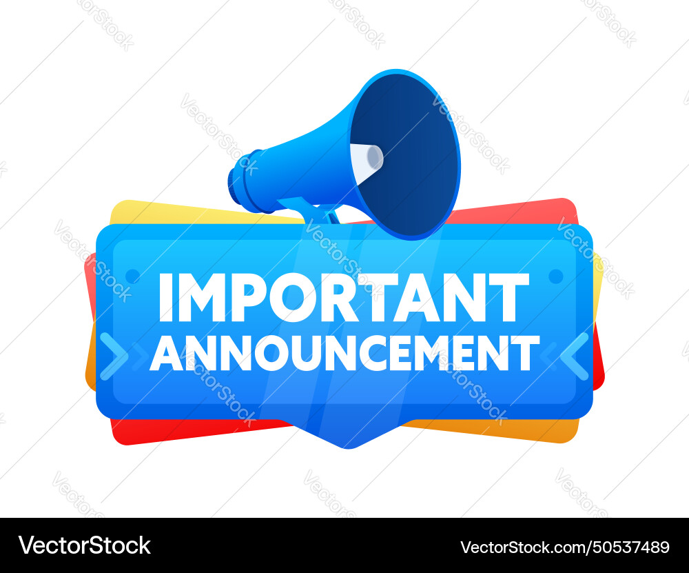 Megaphone projecting an important announcement Vector Image