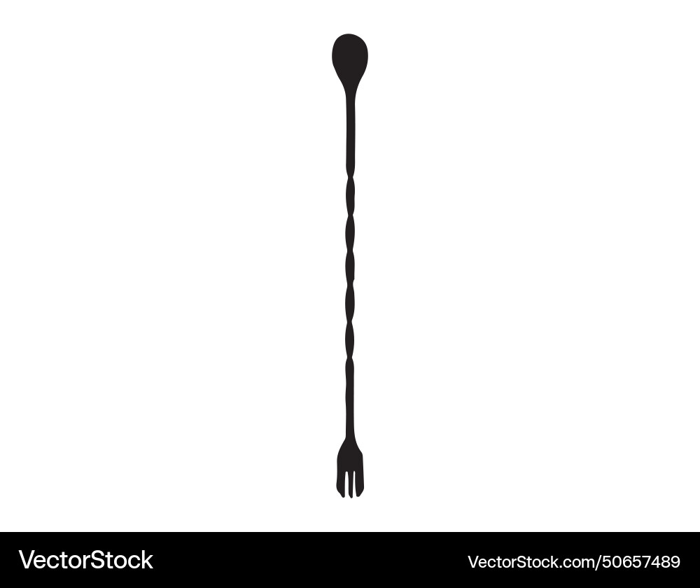 Mixing spoon silhouette art Royalty Free Vector Image