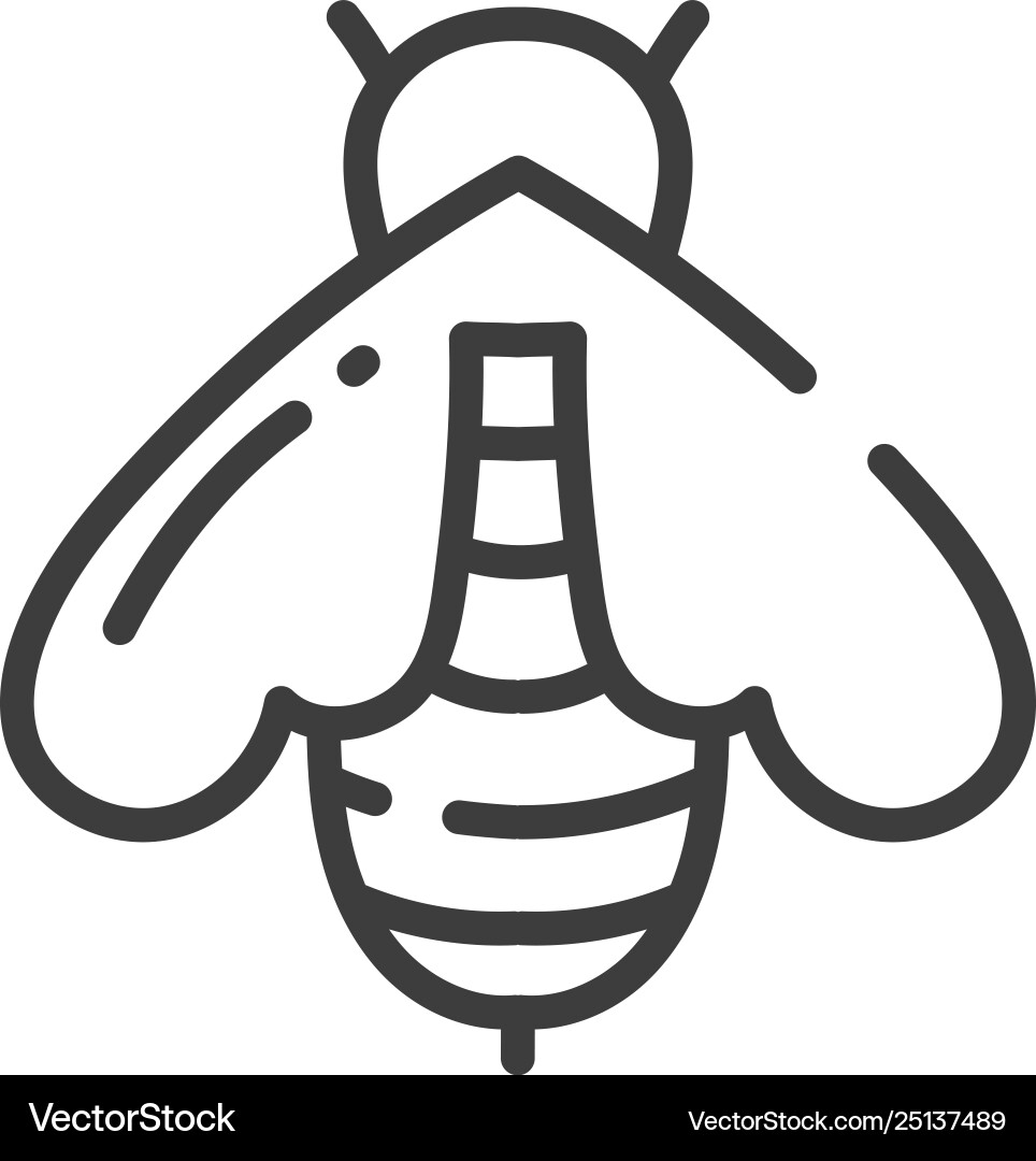 Simple line art icon bee pictograph design Vector Image