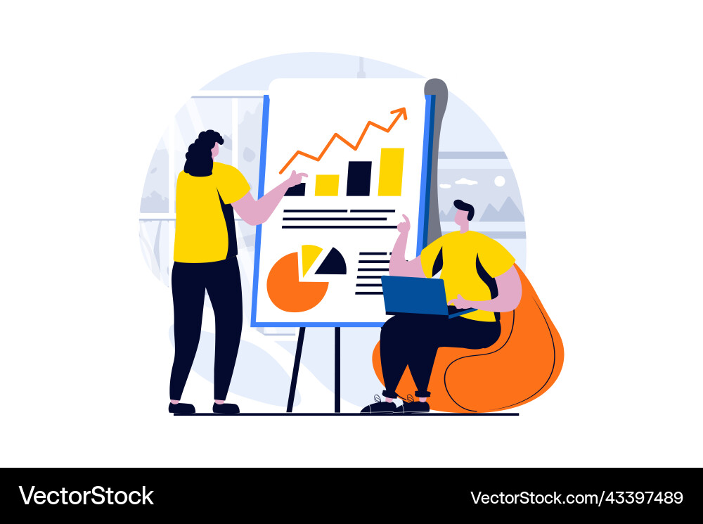 Strategic planning concept with people scene Vector Image
